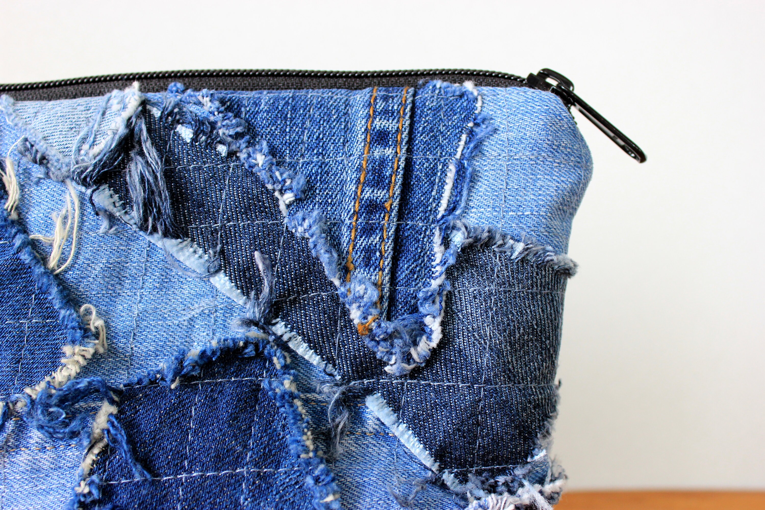 Boro Patchwork Denim Cosmetic Bag Boro Patch Zip Purse - Etsy