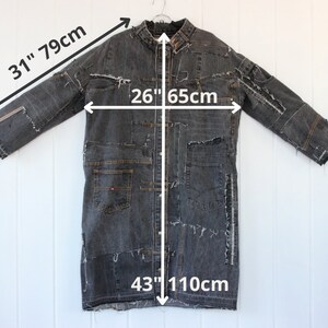 Ripped Grey Denim Coat, Oversize Jeans Robe, Unisex Distressed Cotton ...