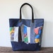 Color Block Art Denim Bag, Designer Shoulder Jeans Handbag, Handcrafted ...