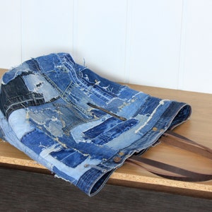 Patchwork Boro Denim Bag, Ripped Hipster Denim Handbag, Designer Denim ...