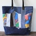 Color Block Art Denim Bag, Designer Shoulder Jeans Handbag, Handcrafted ...