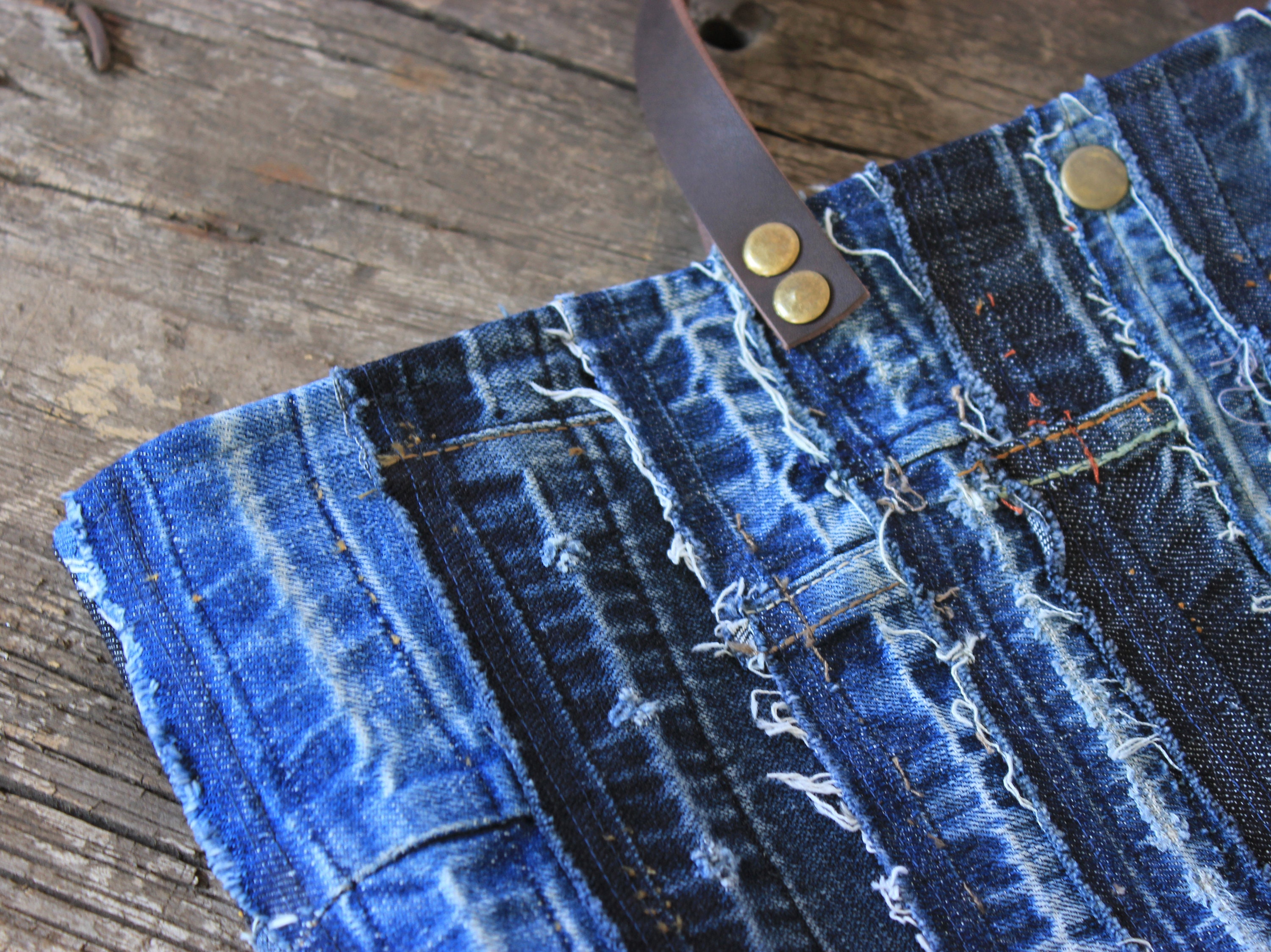 Patchwork Denim Bag, Ripped Boro Denim Handbag, Designer Denim Tote ...