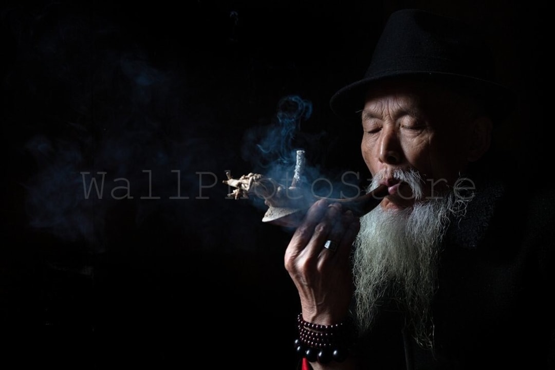 Chinese Pipe Smoker Portrait Chengdu Street Photography Fine Art Print ...