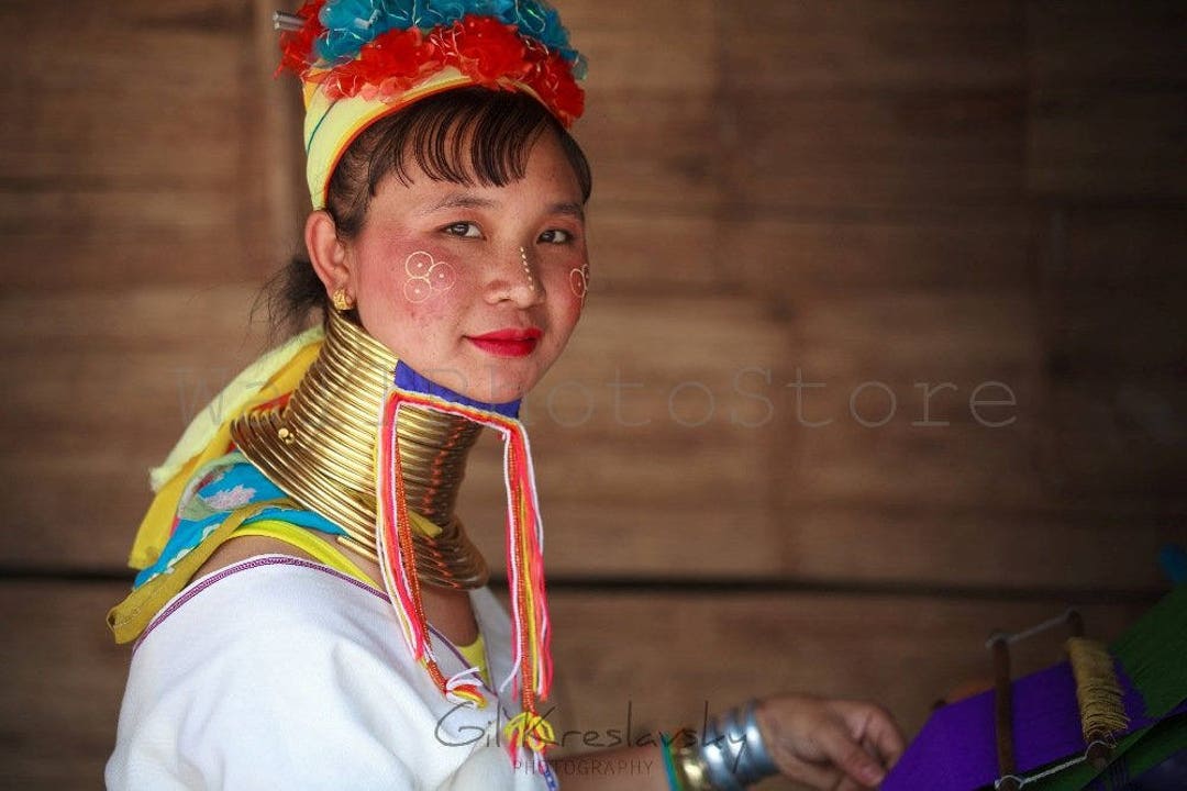 Padaung Woman With Neck Rings Photo Long Neck Myanmar - Etsy