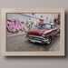 Cuban Car Photography, Vintage Red American Car, Car Poster, Cuba ...