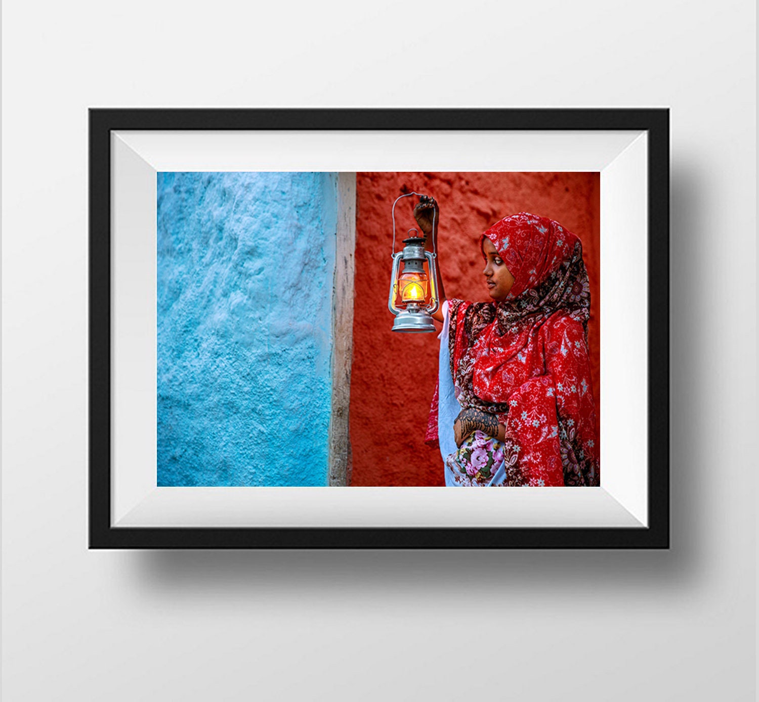 Ethiopian Wall Art, Girl With Lantern. Ethiopia, Harar, Ethiopian ...