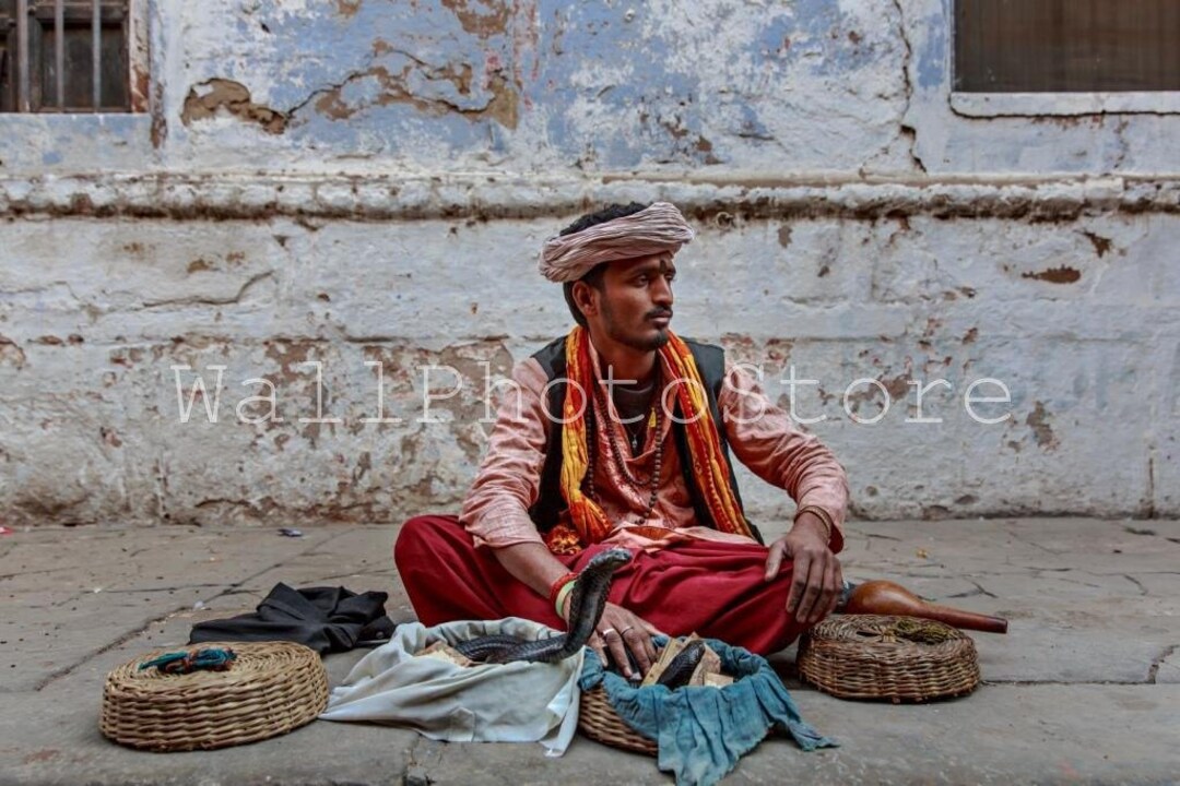 India Photography Cobra Snake Charmer Snake Tamer Indian - Etsy Israel