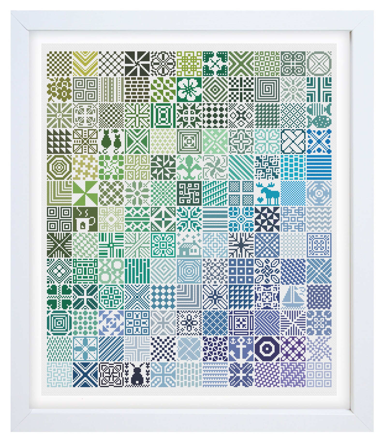 Counted Cross Stitch Rainbow Sampler - Etsy