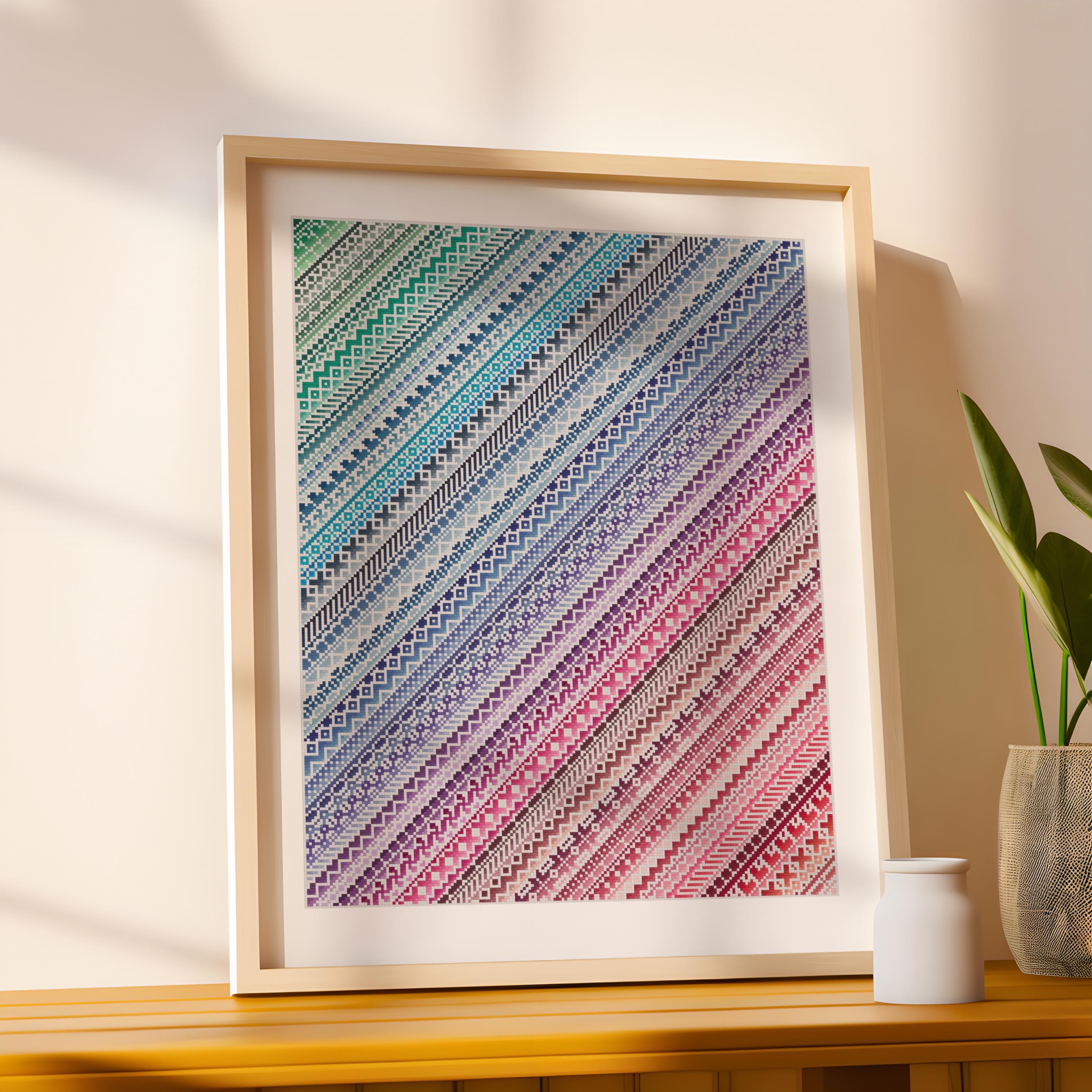 Counted Cross Stitch Rainbow Diagonal - Etsy