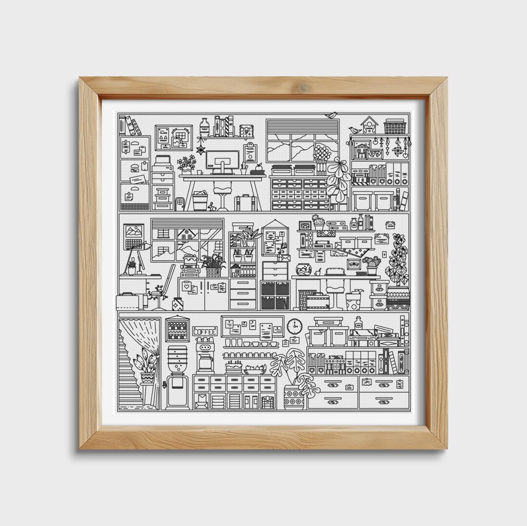 Blackwork - at the Office - Etsy