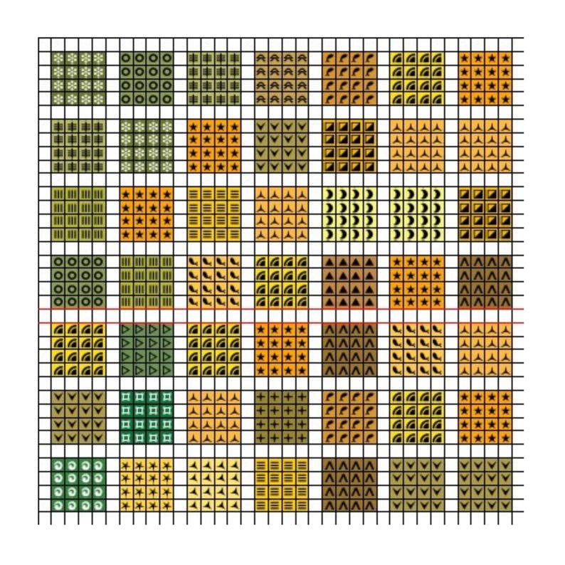 Rainbow Pixel Fade Counted Cross Stitch Pattern - Etsy