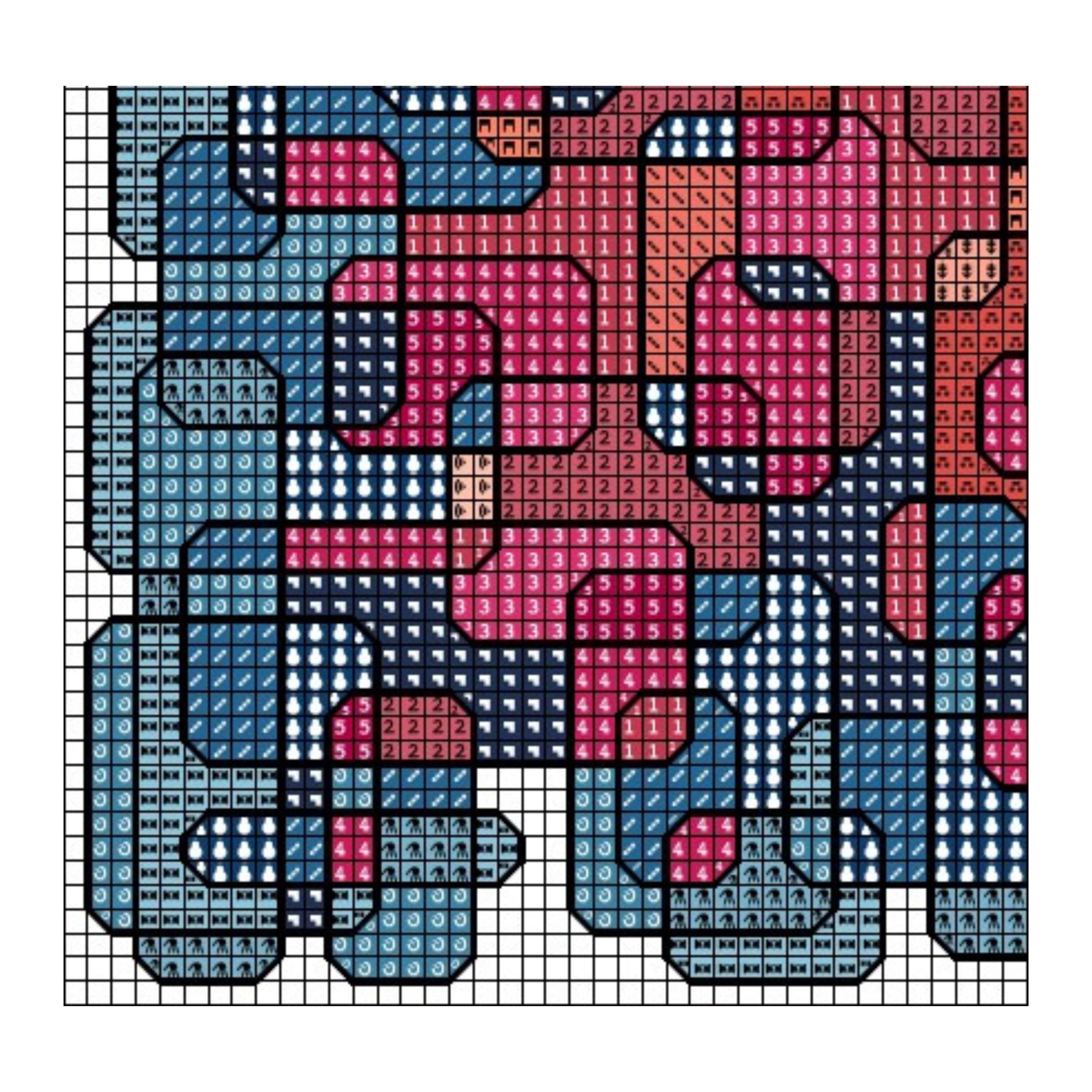 Scribbles Counted Cross Stitch Pattern - Etsy