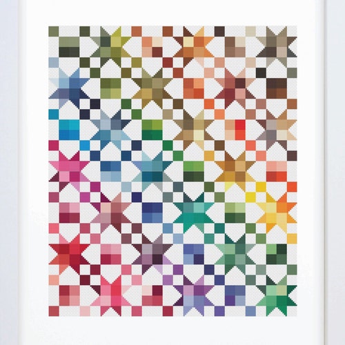 Rainbow Quilt Counted Cross Stitch Pattern - Etsy