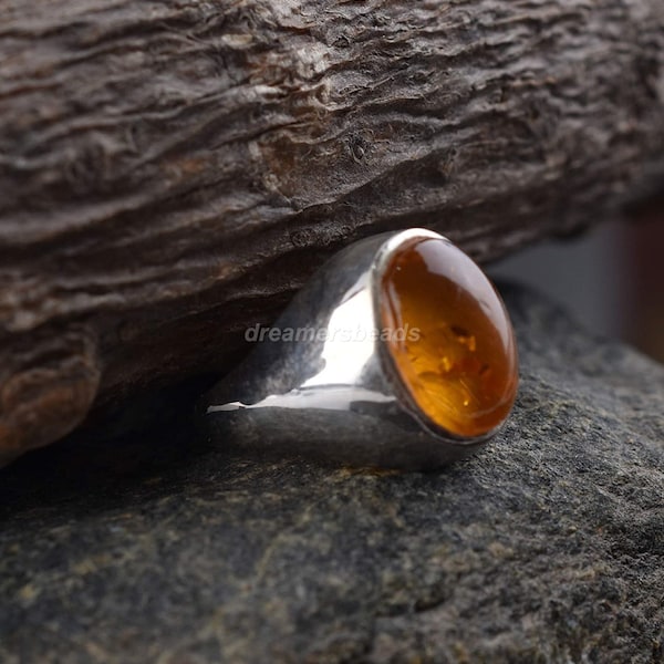 Mens Amber Ring - Etsy