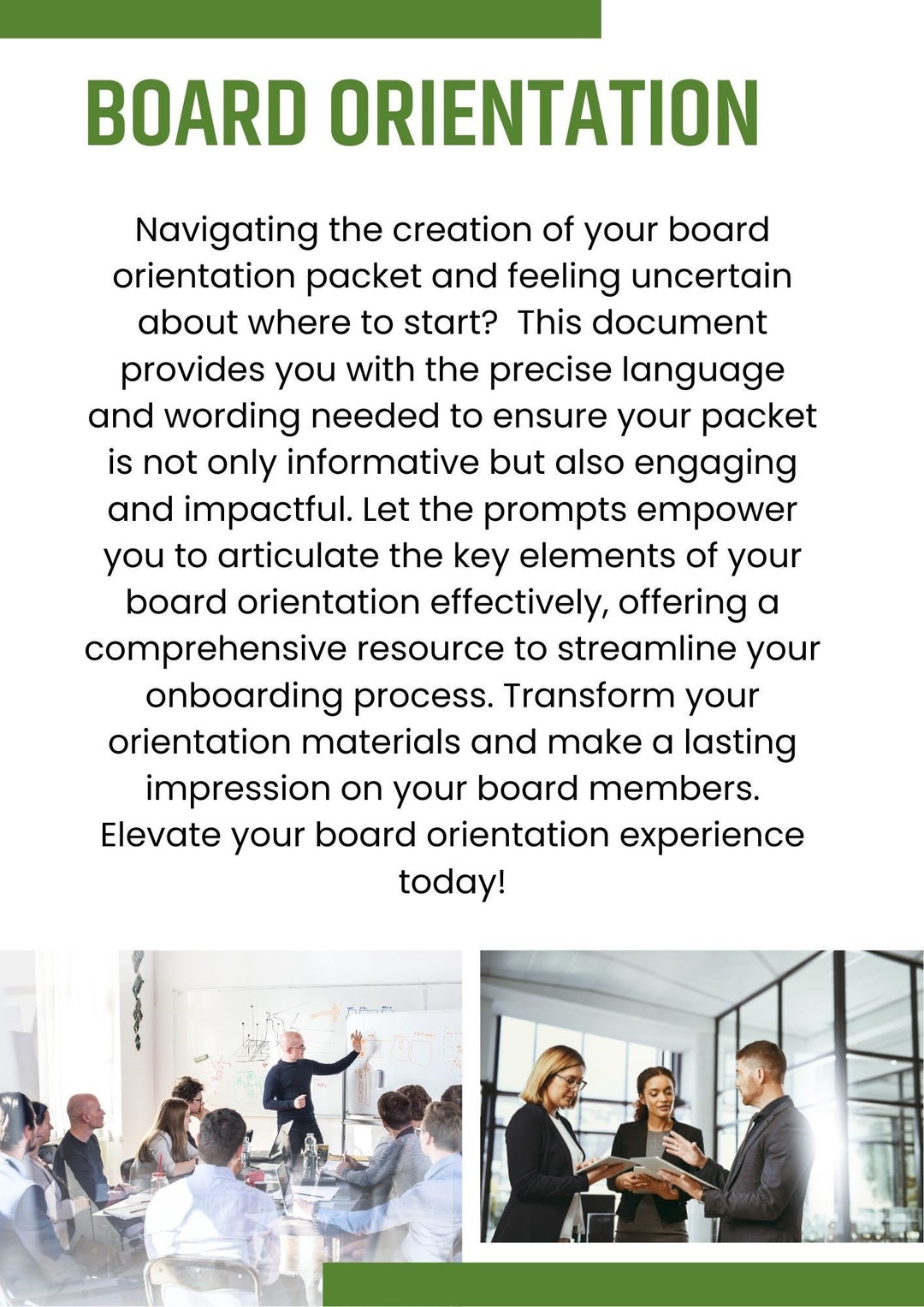 Board of Directors Orientation Handbook: Elevate Your Nonprofit ...