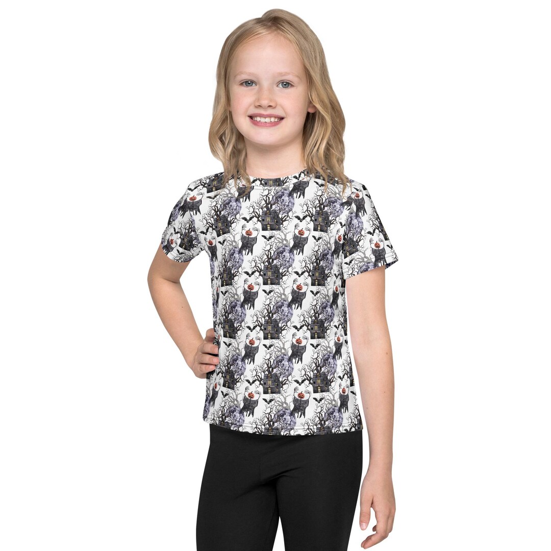 Haunted House Kids Crew Neck T-shirt - Etsy