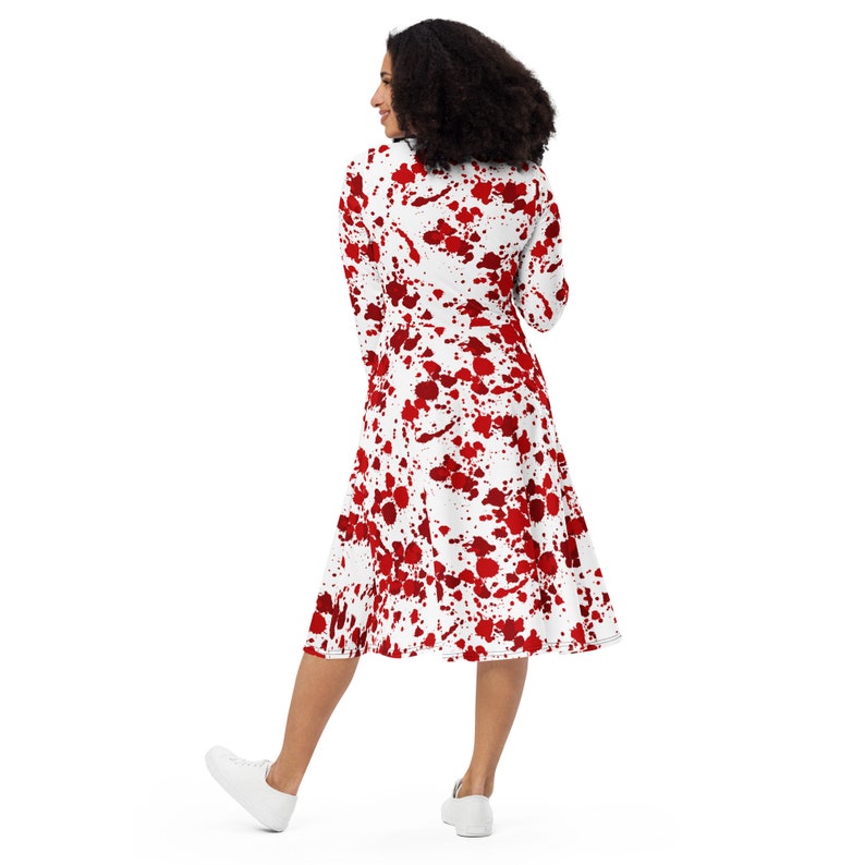 Blood Splatter Long Sleeve Midi Dress - Etsy