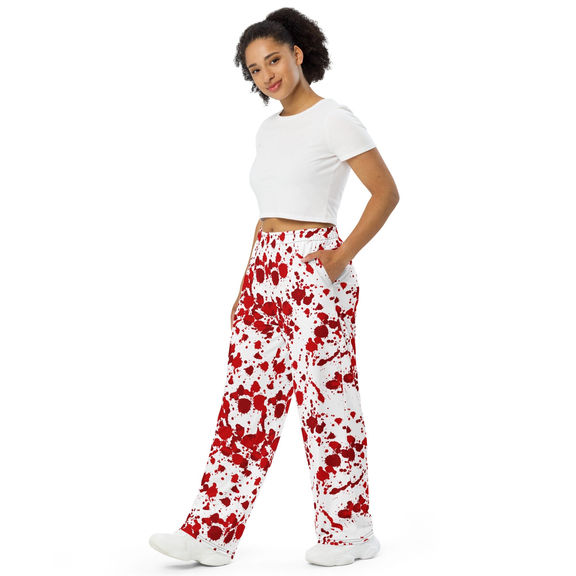 Blood Splatter Unisex Wide-leg Pants - Etsy