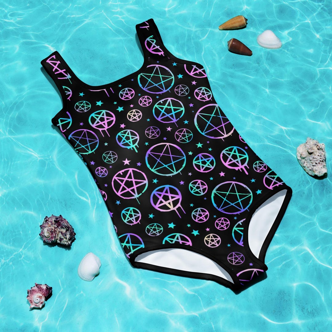 Pastel Pentagram Kids Swimsuit - Etsy