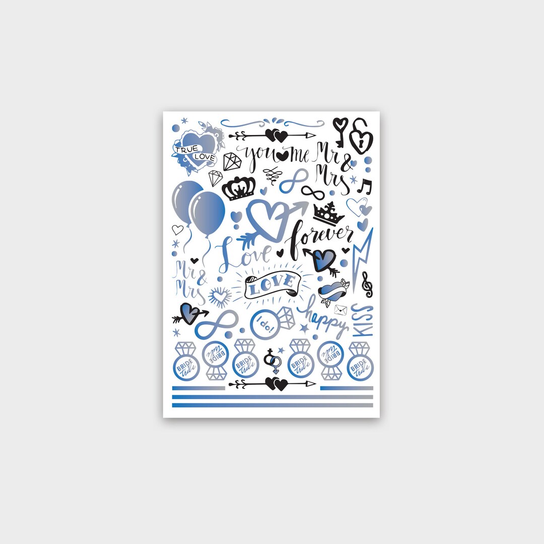 Temporary Tattoo Set BACHELORETTE PARTY | Waterproof Holographic Fake ...