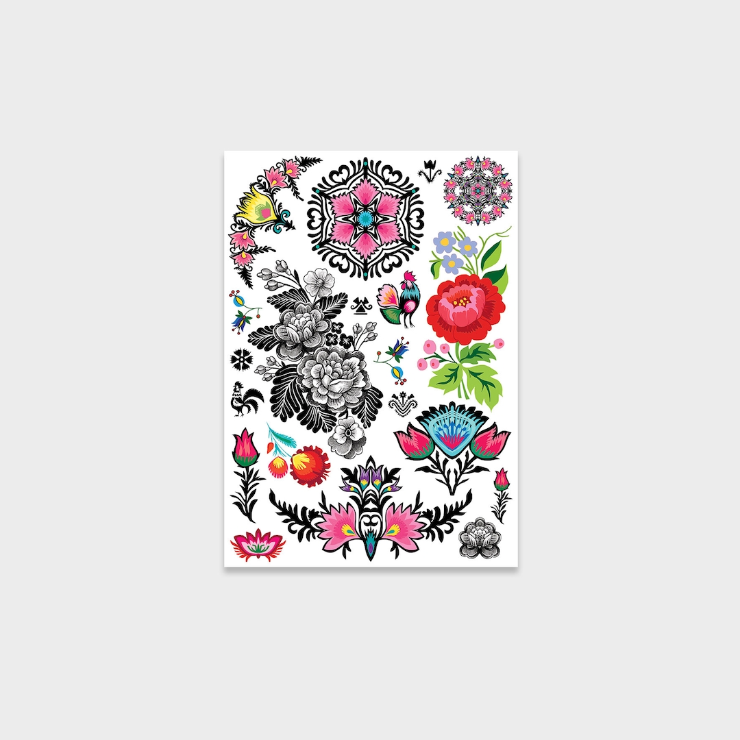 Temporary Tattoo Set ORNAMENTS | Waterproof Artistic Fake Tattoo Set ...