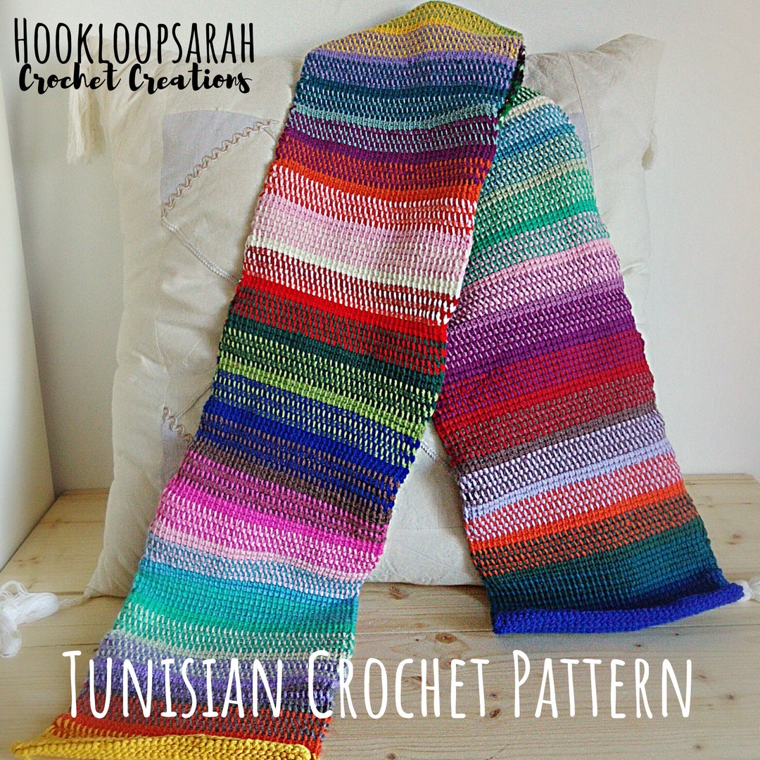 Free PATTERN for Scarf in Tunisian Crochet. Easy Beginner-friendly ...