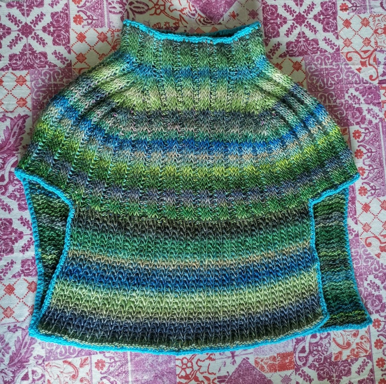 Tunisian Crochet PATTERN for Poncho Cape With Raglan Yoke. - Etsy