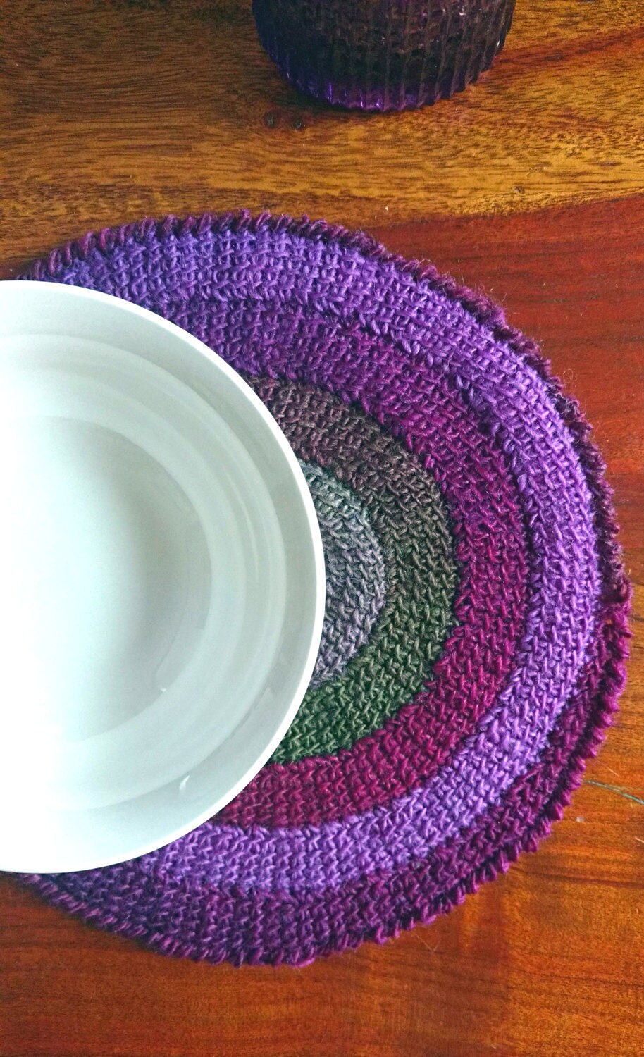 Tunisian crochet. Spiral round centerpiece Table Settings - Etsy.de