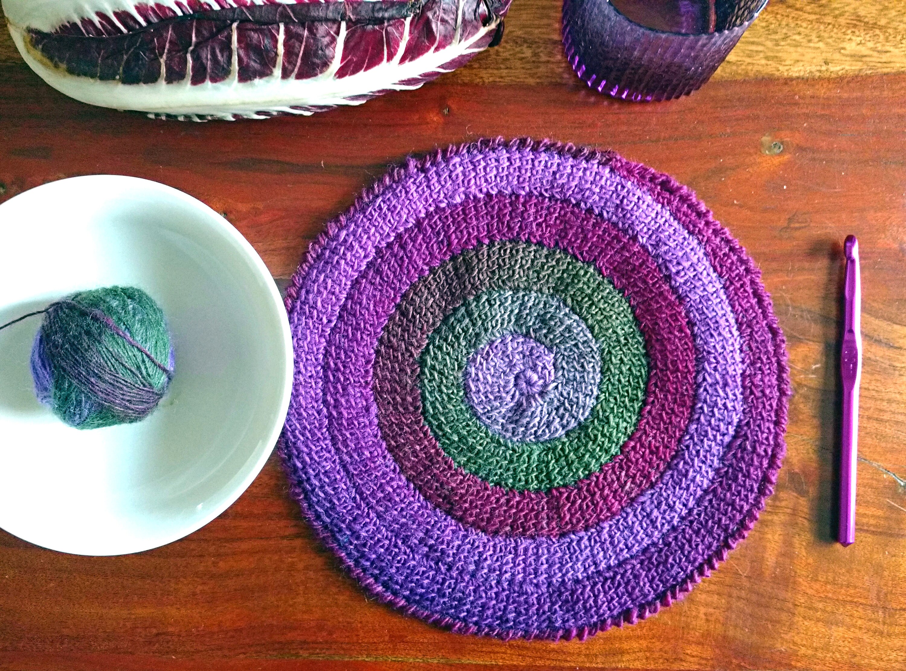 Tunisian crochet. Spiral round centerpiece Table Settings - Etsy.de