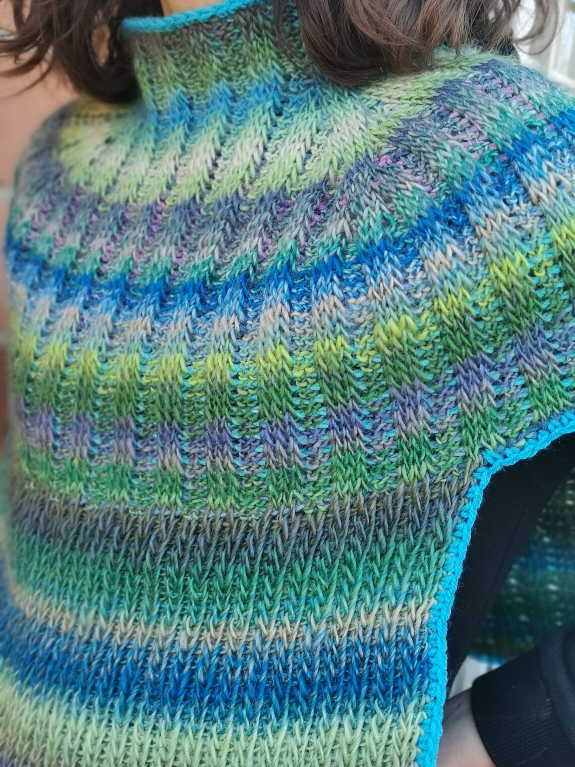 Tunisian Crochet PATTERN for Poncho Cape With Raglan Yoke. - Etsy