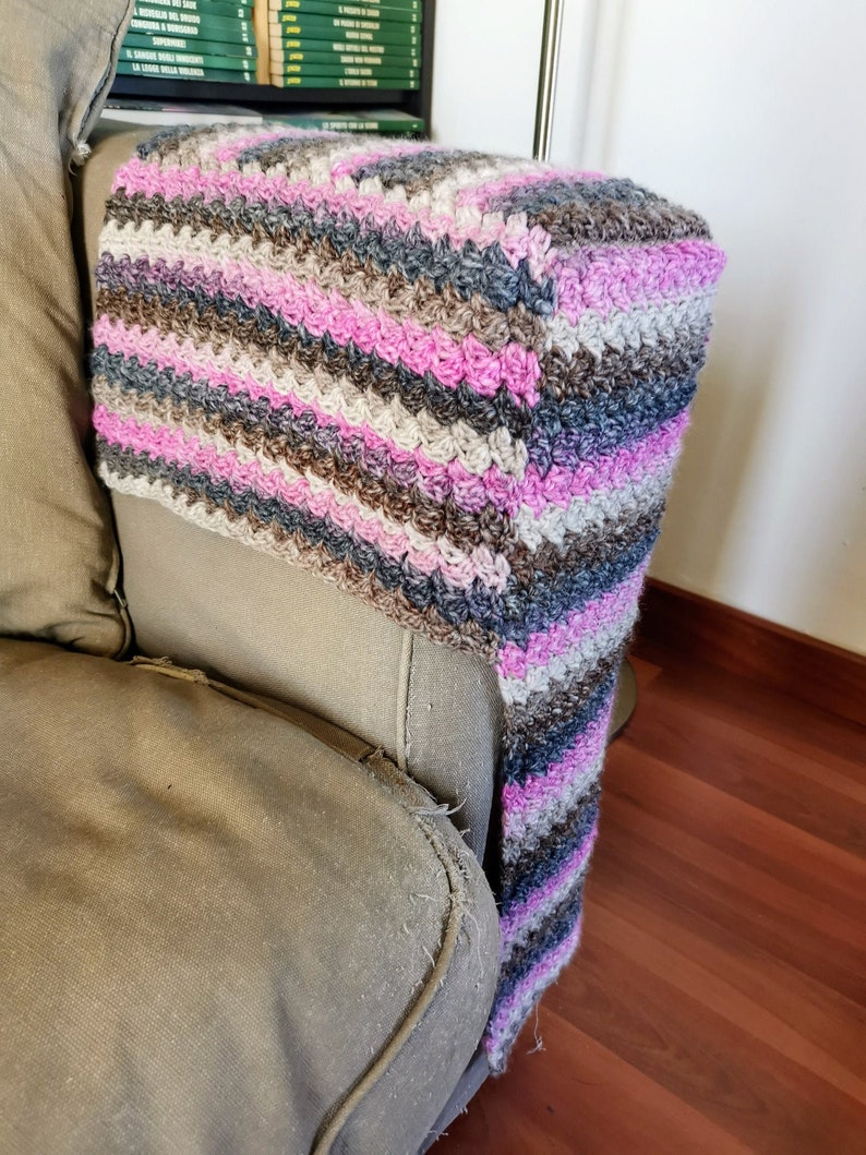 Custom Crochet Armrest Cover, Cat Scratch Protector, Asymmetrical ...