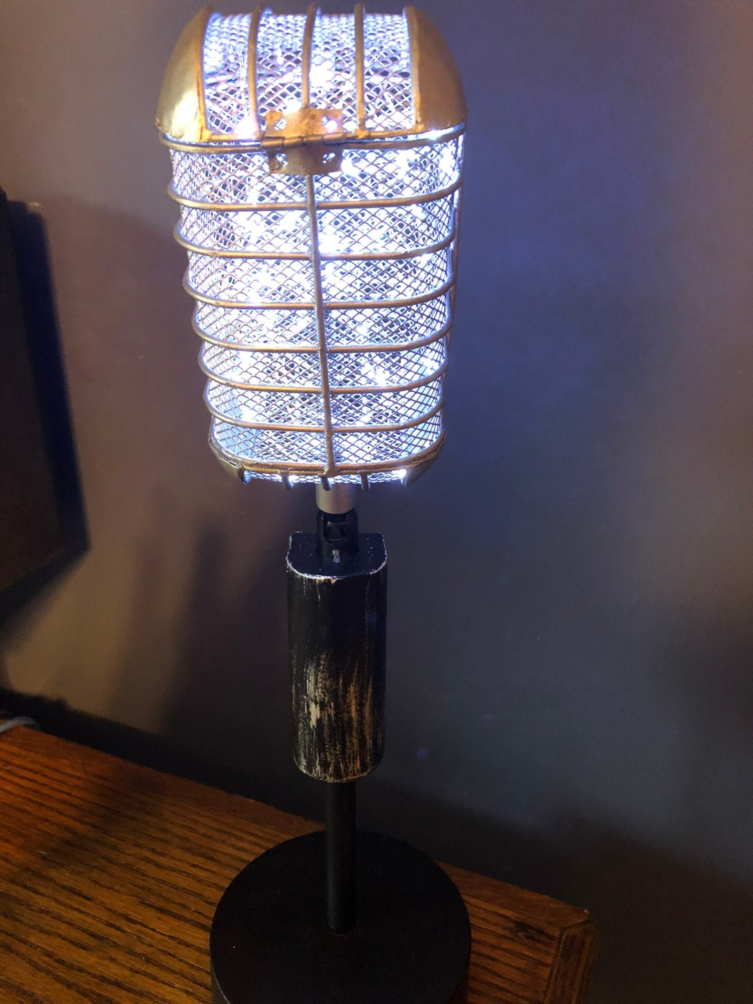 Retro Music Microphone Accent Lamp Table Lamp Home Decor Accent Lamp ...