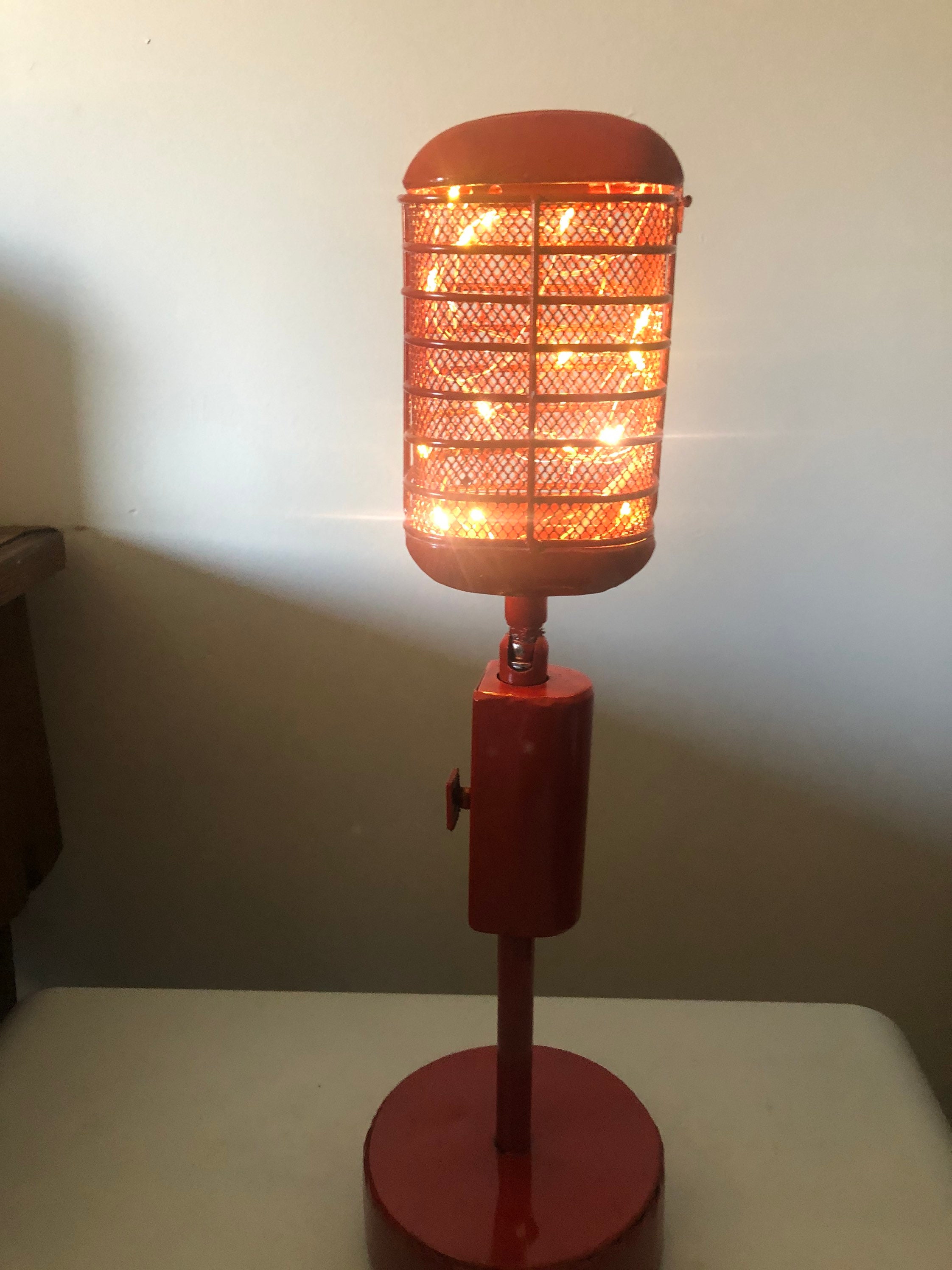 Illuminated Retro Microphone Lamp Metal Decor Home Accent Lamp - Etsy