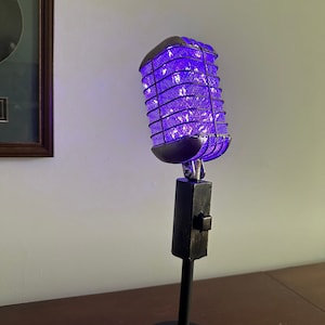 Illuminated Retro Microphone Lamp Metal Home Decor Vintage Microphone ...