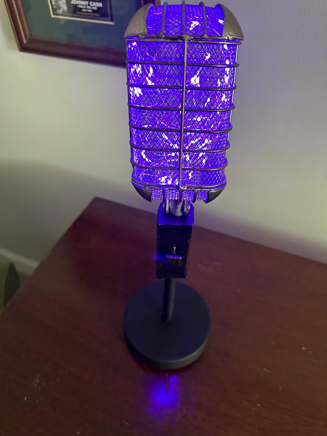 Illuminated Retro Microphone Lamp Metal Home Decor Vintage Microphone ...