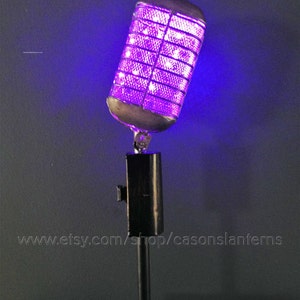 Illuminated Retro Microphone Lamp Metal Home Decor Vintage Microphone ...