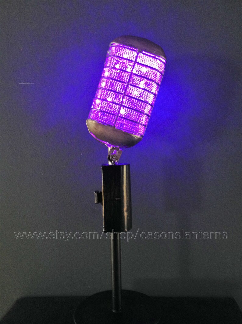 Illuminated Retro Microphone Lamp Metal Home Decor Vintage - Etsy