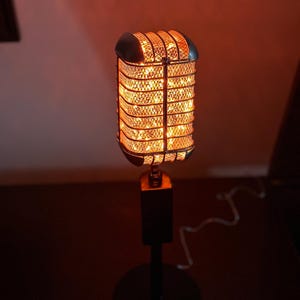 Vintage Microphone Lamp Personalized Retro Light Music Lover Handmade ...