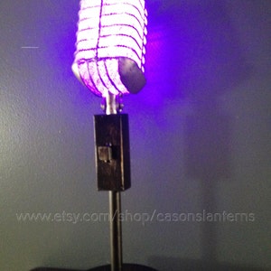 Illuminated Retro Microphone Lamp Metal Home Decor Vintage Microphone ...