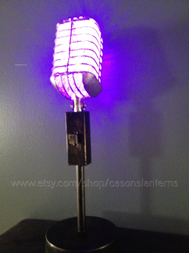 Illuminated Retro Microphone Lamp Metal Home Decor Vintage - Etsy