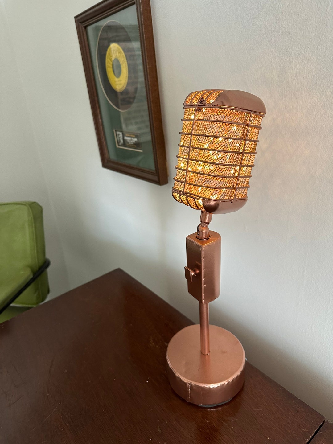 Retro Microphone Illuminated Lamp- Gift for Music Room - Table Lamp - Etsy