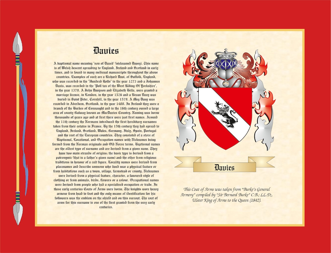 Family Origin and Surname Coat of Arms Family Crest Scrolls and Wall ...