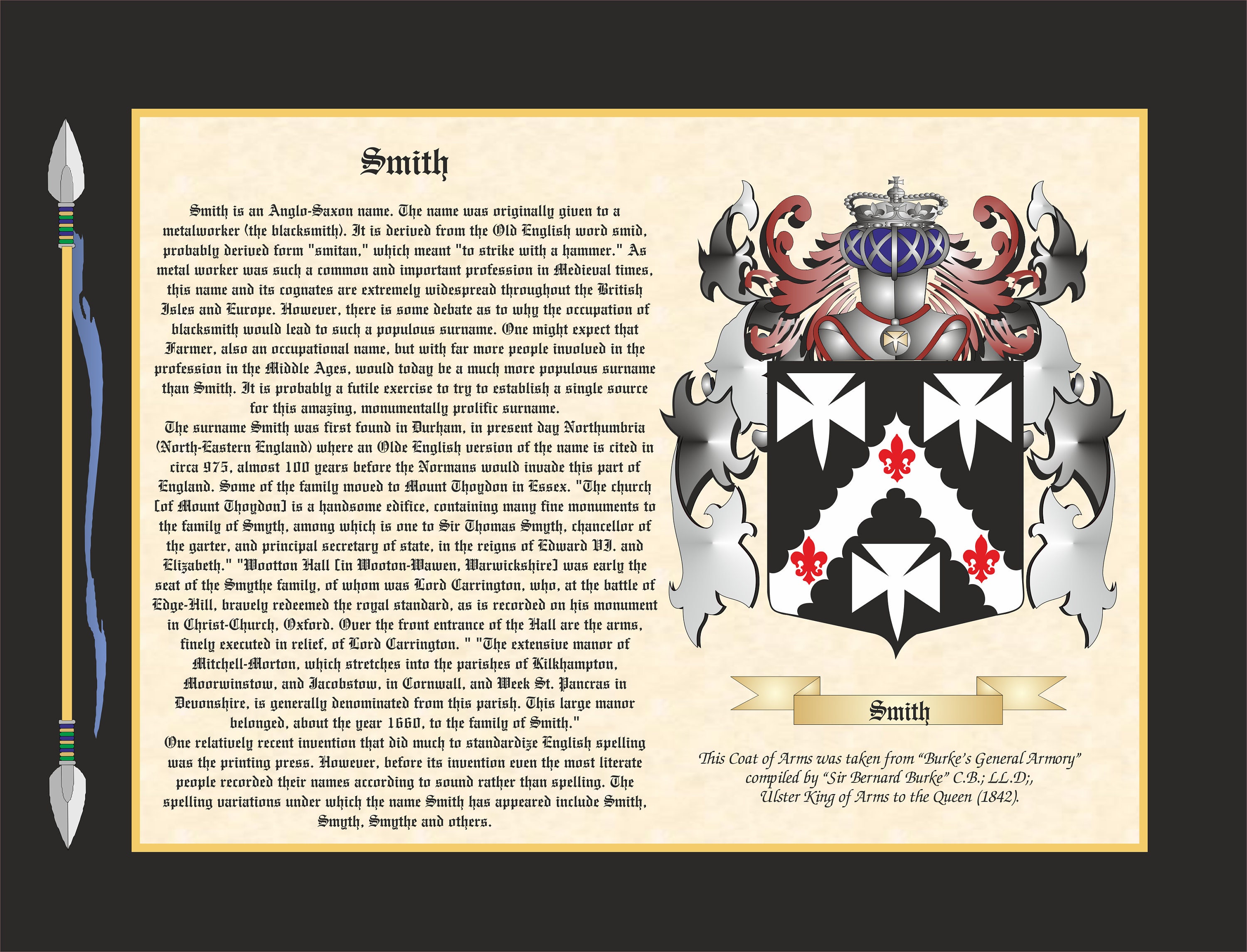 Family Surname Coat of Arms Scroll: Personalized Heraldry Art (digital ...