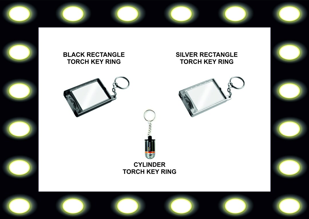 Acrylic Torch Style Key Ring With 2 Designs Rectangle Picture - Etsy UK