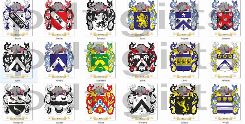 Surname Coat of Arms Downloadable Family Crest Emailled High Quality ...