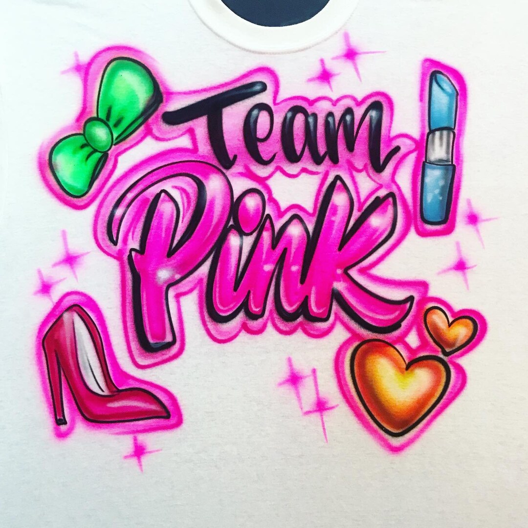 Airbrush Team Pink Gender Reveal Shirt Design | Free Shipping - Etsy