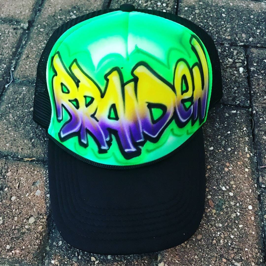 Airbrush Graffiti Hat Design Free Shipping - Etsy