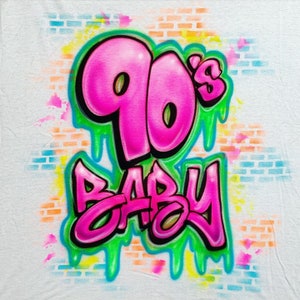 Airbrush 90s Baby Shirt Design | Free Shipping - Etsy