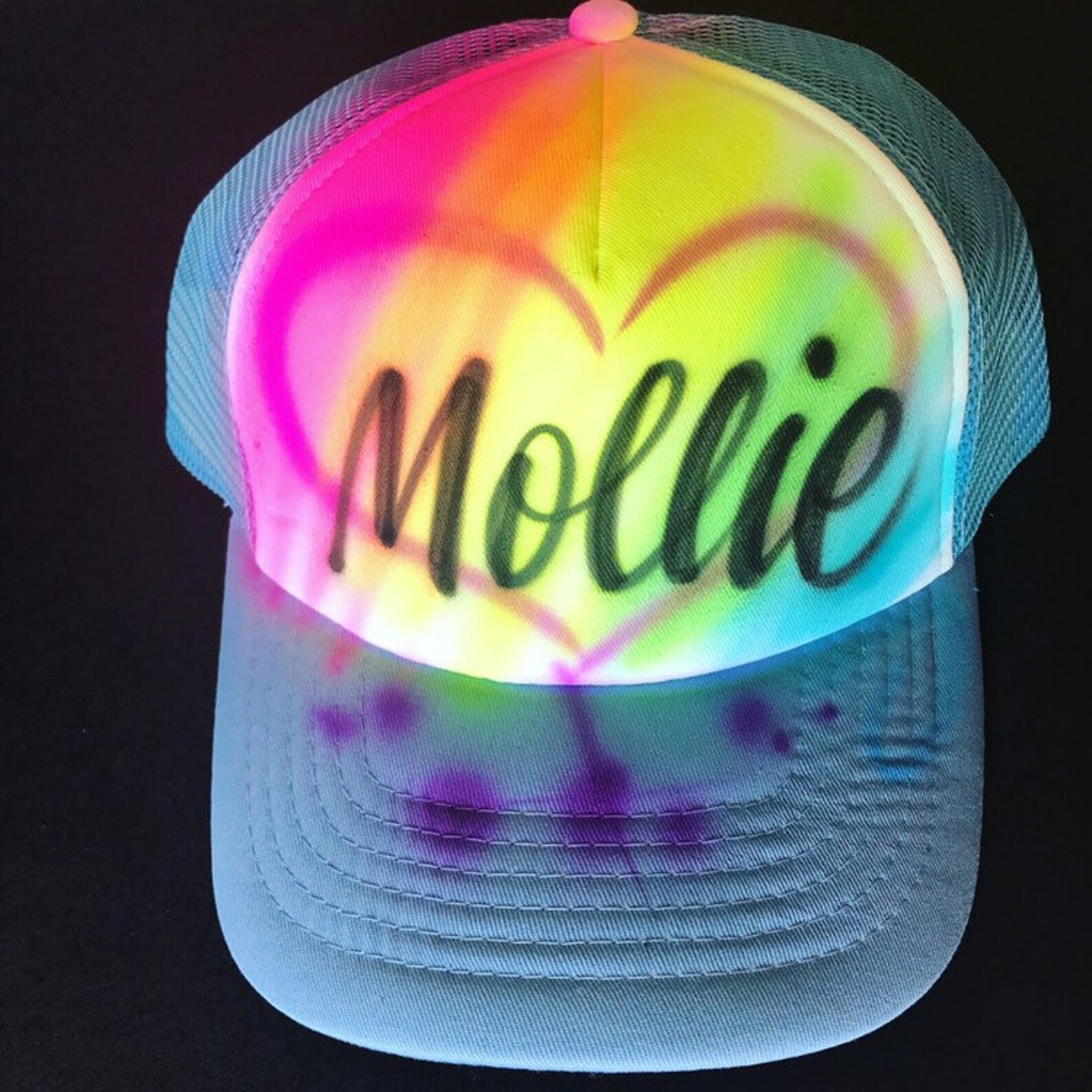 Airbrush Rainbow Hat Design | Free Shipping - Etsy