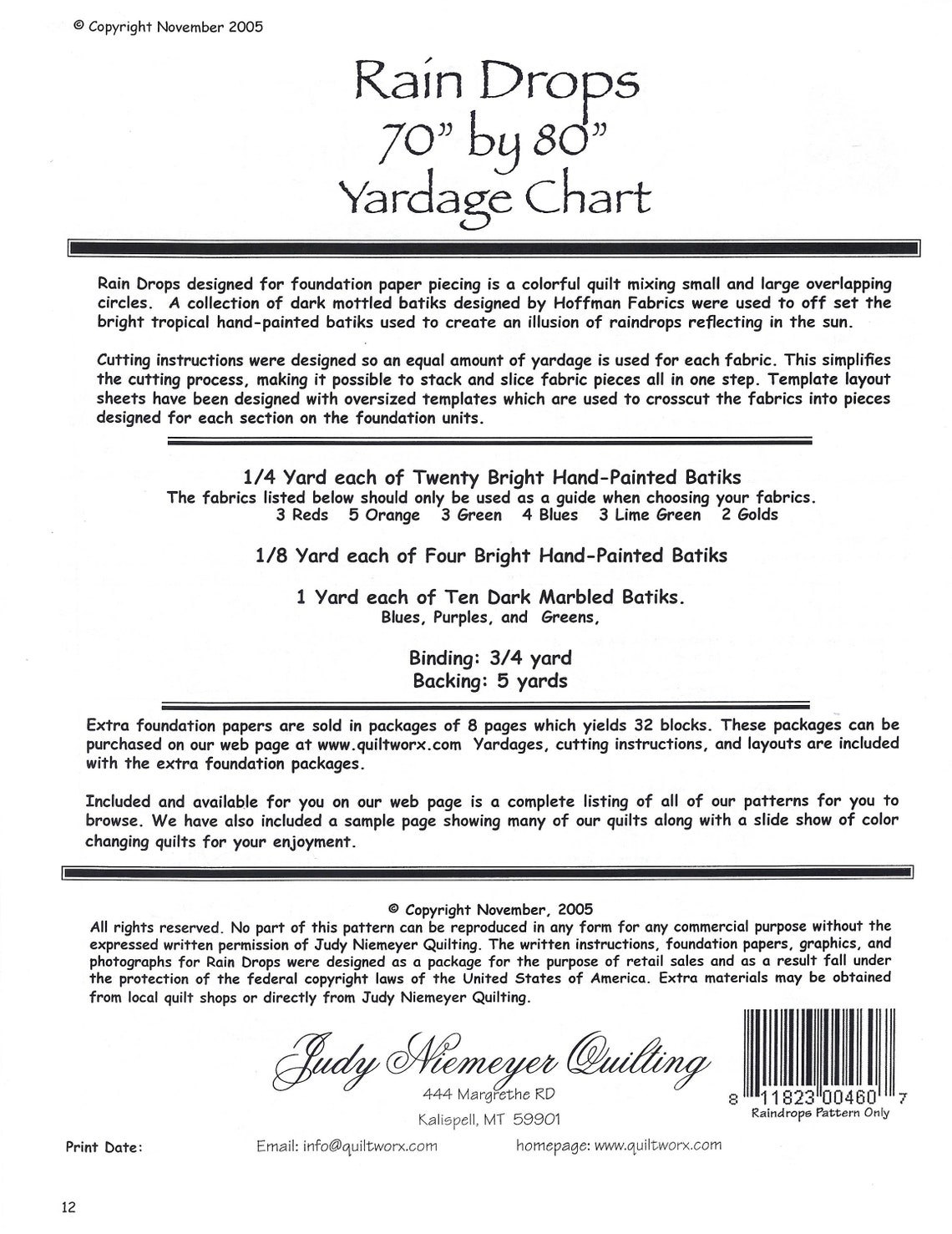 RAINDROPS - Foundation Quilt Pattern - Quiltworx - Etsy